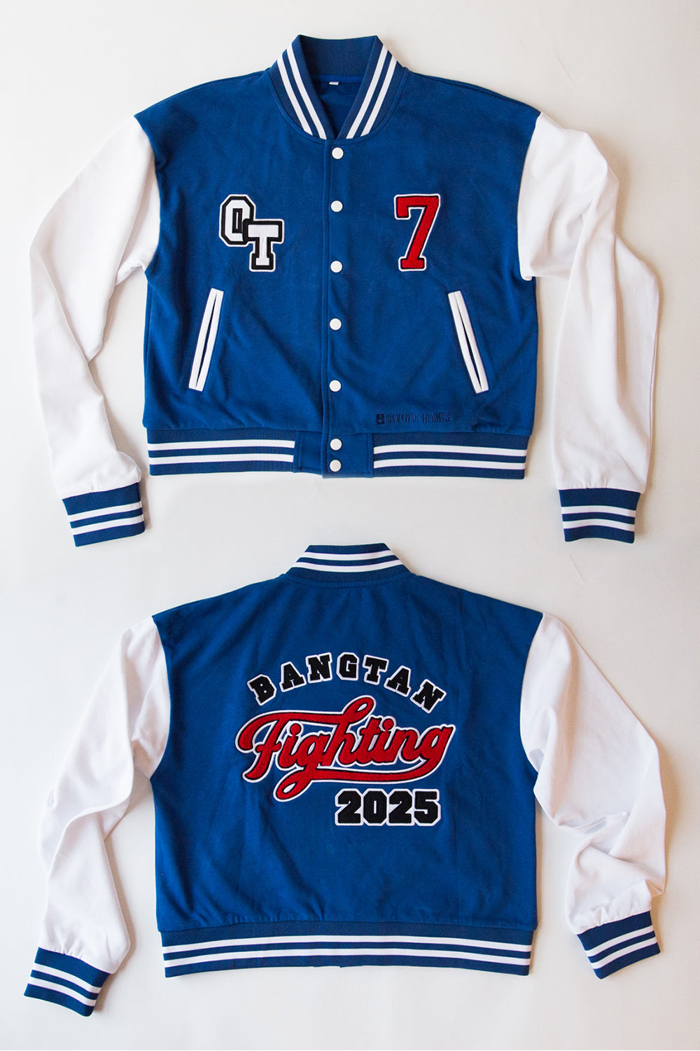 Fighting 2025 Varsity Jacket (Blue/White) – Seven Of Hearts